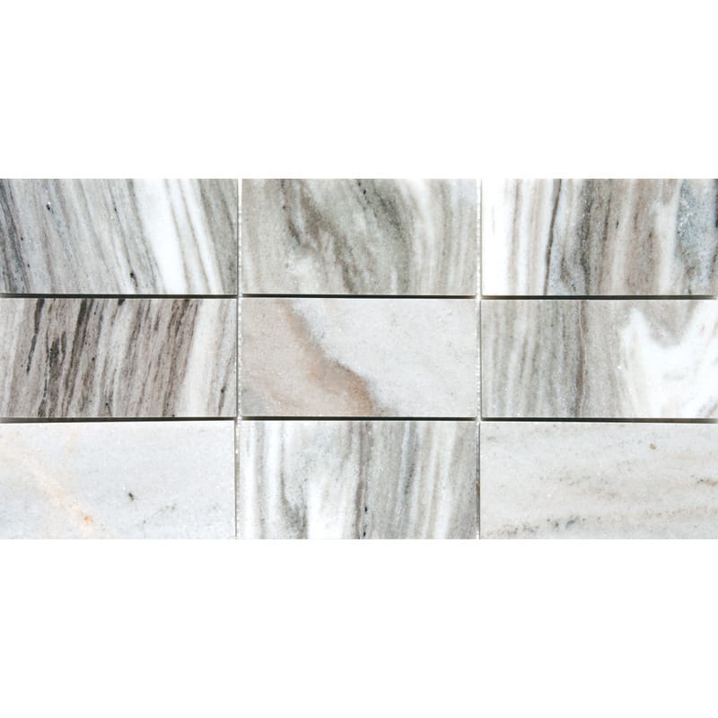 Verona Polished Subway On Mesh Marble Mosaics 8 1/2x16 3/4