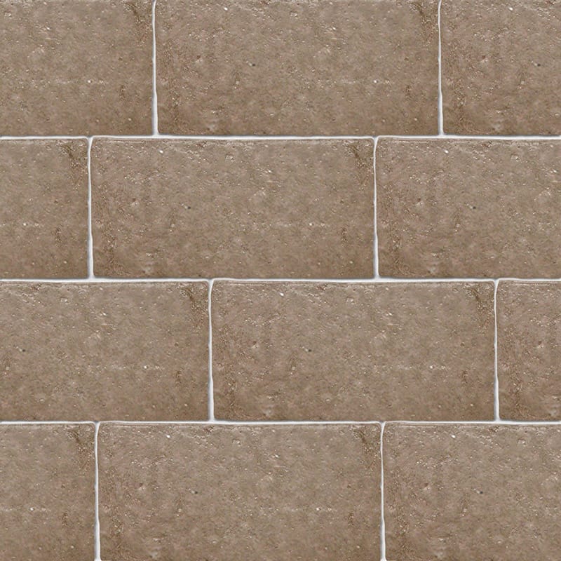 Copeland Taupe Glazed Rectangle Ceramic Tile | 6x12x3/4 | Brown Ceramic