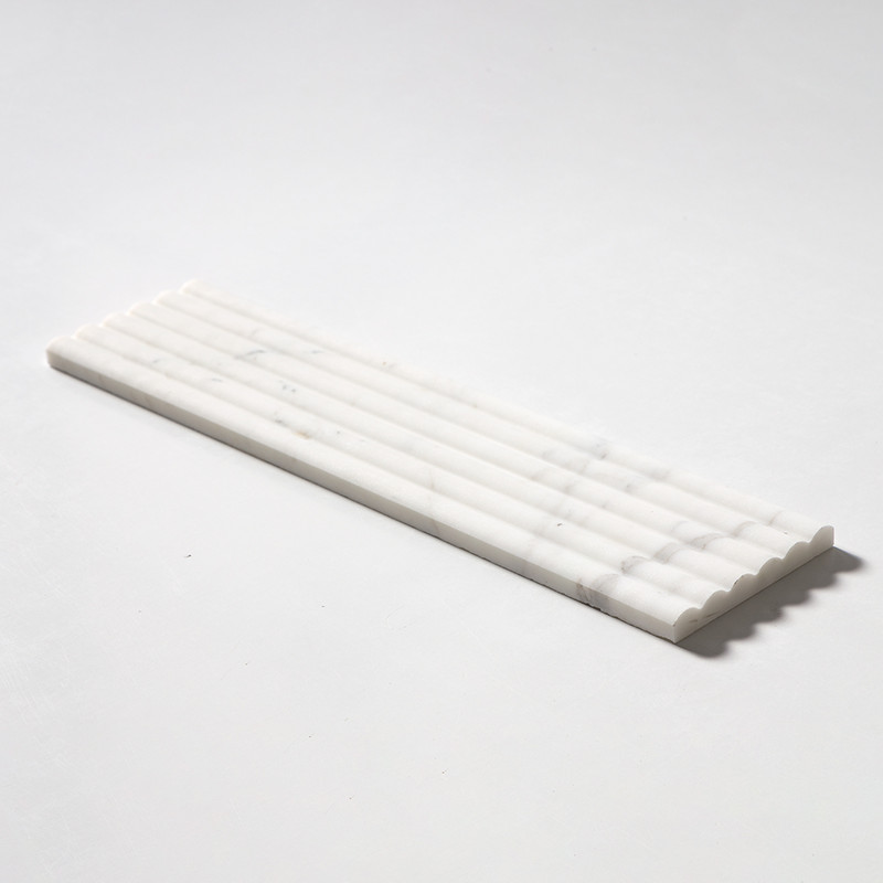 Calacatta Gold Royal Honed Flute Trim Marble Accent Tiles 6x24