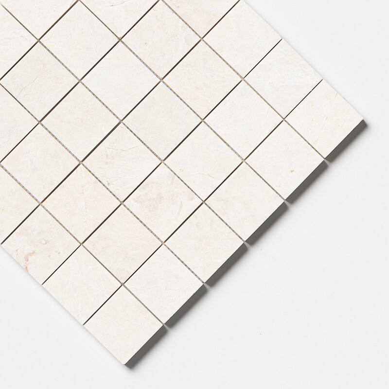 Vanilla Honed 2x2 Marble Mosaic | 12x12x3/8 | Marble Kitchen Backsplash