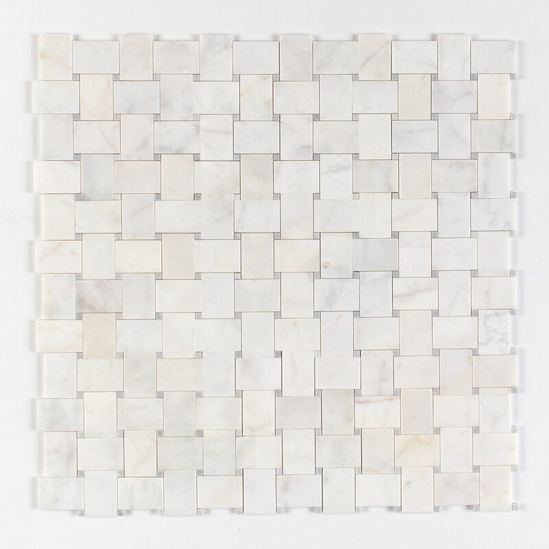 White Pearl, Blue Celeste Pinwheel Marble Mosaic | 10x10 | Pinwheel Tile