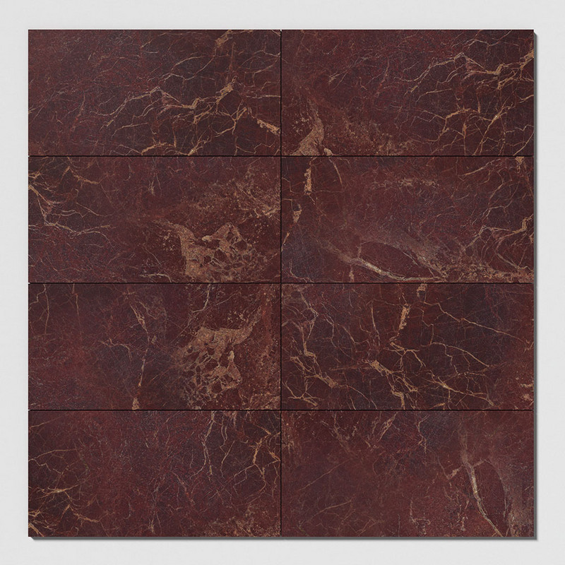 Red Bordeaux Polished Marble Tile | 12x24x1/2 | Red Marble