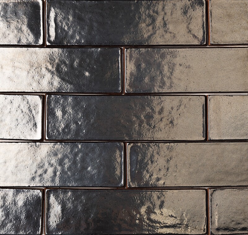 Gun Metal Glossy Ceramic Tile | 2 1/4x7 7/8x3/8 | Bronze Ceramic