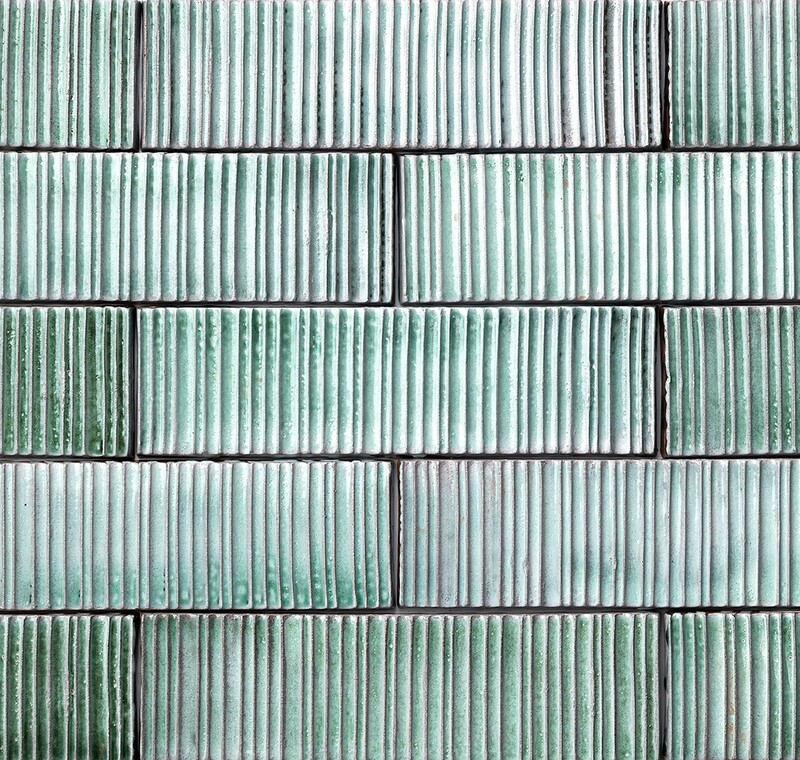 Sage Glossy Staccato Thin Brick Accent Tiles 2 1/4x7 7/8