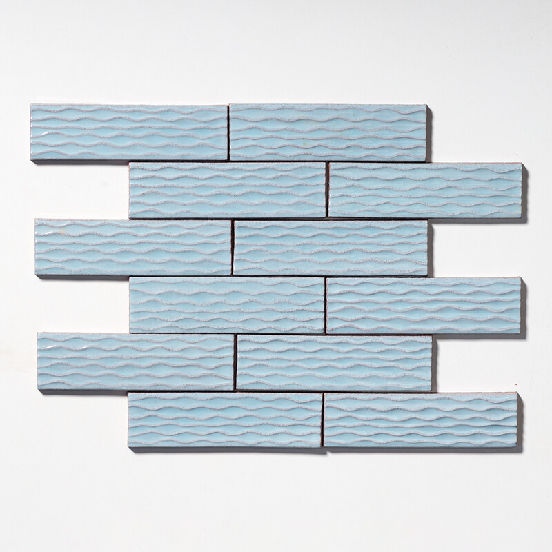 Brooklyn Glossy Rivulet Thin Brick Accent Tiles 2 1/4x7 7/8