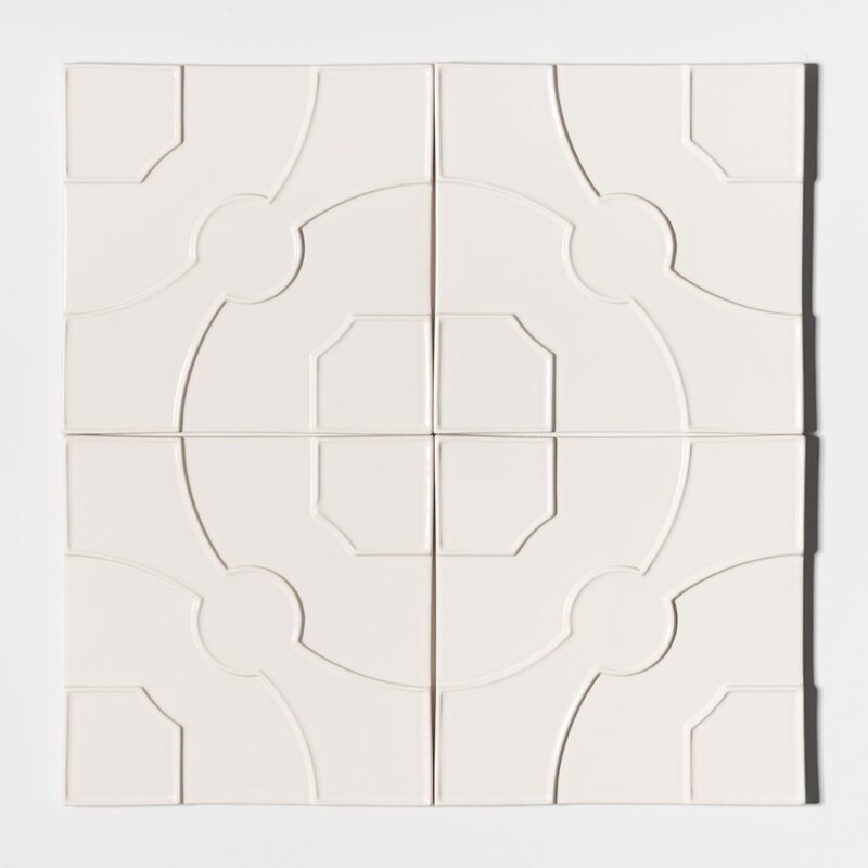 Autumn White Glossy Lafonia Ceramic Accent Tiles 8x8