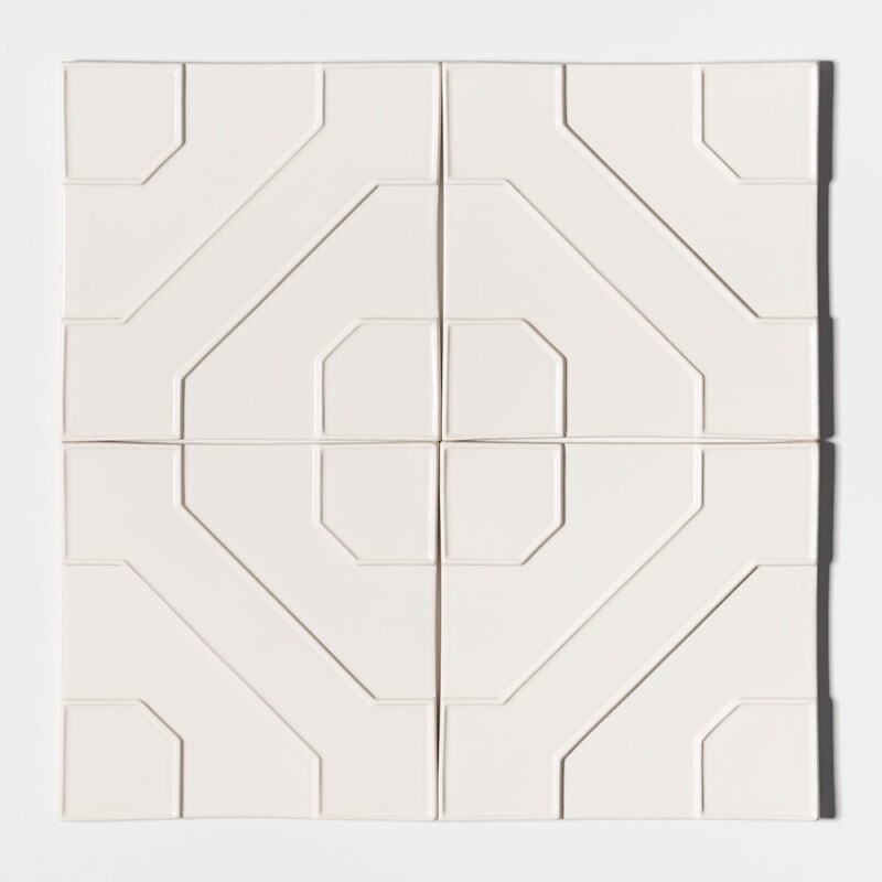 Autumn White Glossy Kodye Ceramic Accent Tiles 8x8
