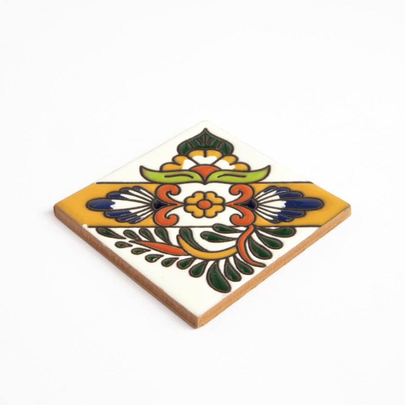 Talavera Glossy Quetzal Glazed Terracotta Tiles 4x4