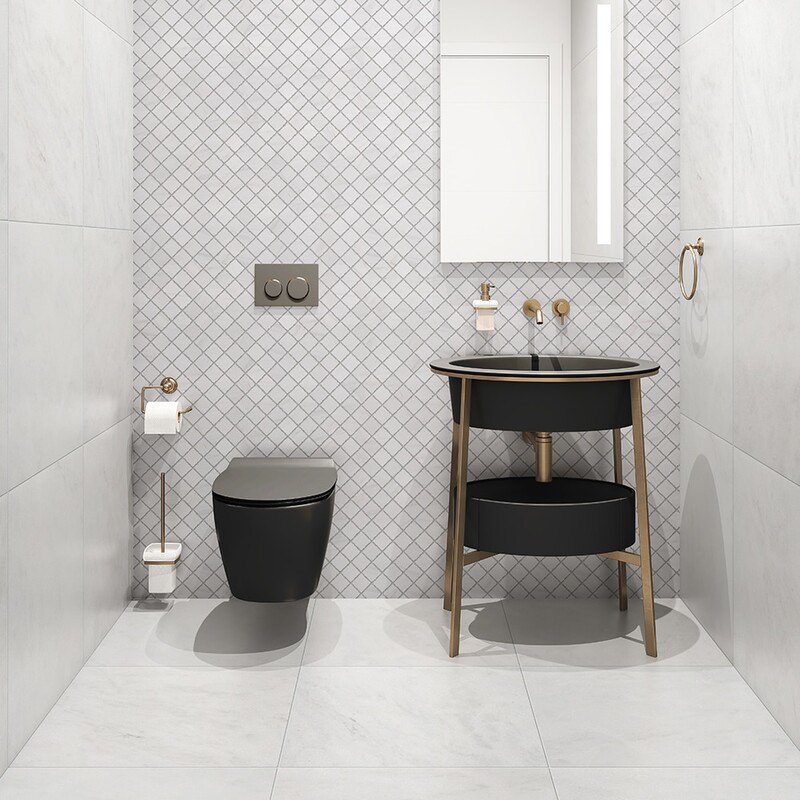 Snow White Honed 2x2 Marble Mosaics 12x12