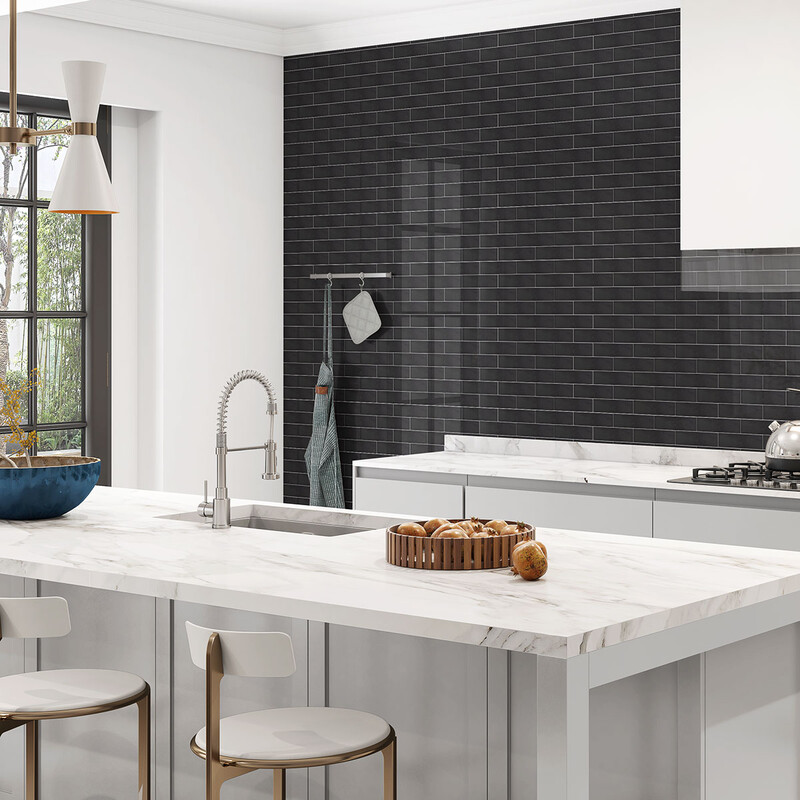 Perfect Storm Gloss Ceramic Tile | 2 1/8x7 1/2x1/2 | Gray Ceramic