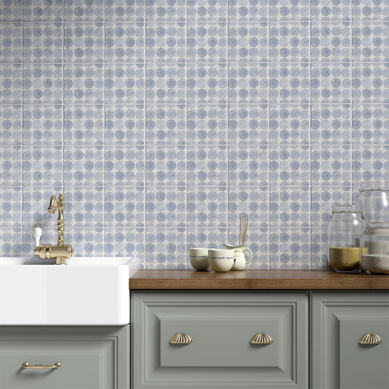 Batik 4 Square 1/2 Glazed Ceramic Tile | 6x6x1/2 | Multicolor Ceramic