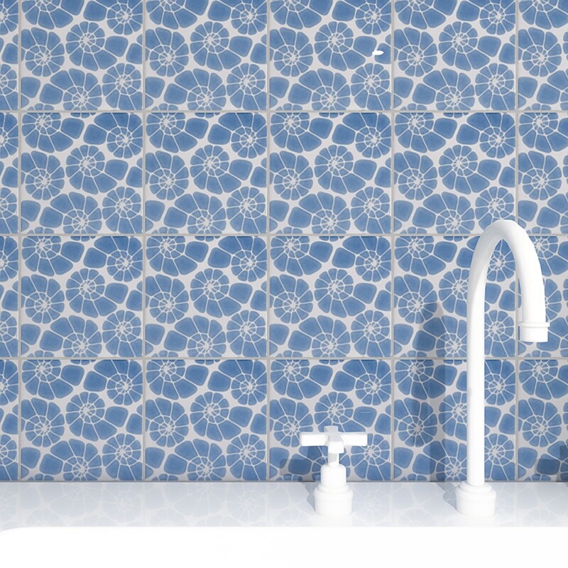 Ocean Weave Glossy Nautilus Cluster Ceramic Tiles 6x6