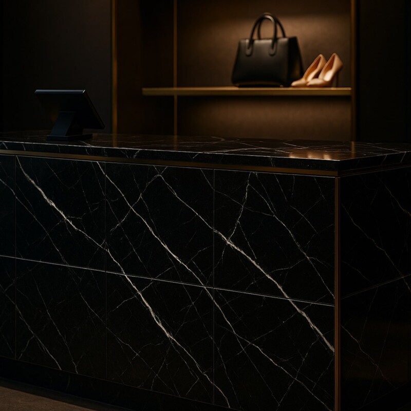 Black Polished Marble Tiles 12x12