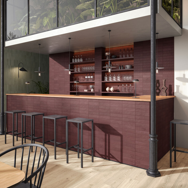Cera Amaranto Matte Glazed Porcelain Tile | 2x9 | Glazed Porcelain Tile