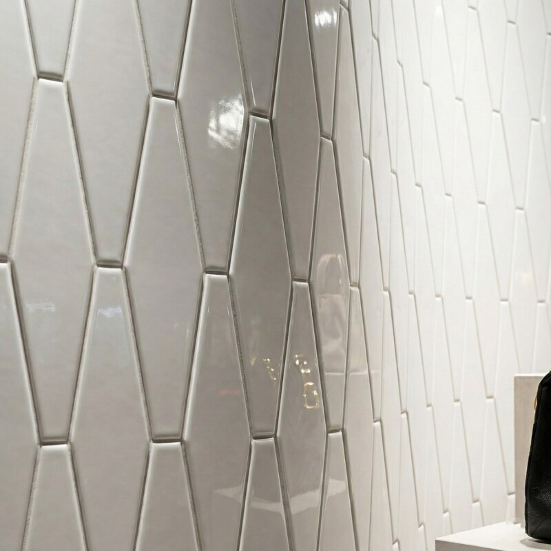 Tulum White Glossy Longest Hexagon Ceramic Tile | Long Hexagon Tile