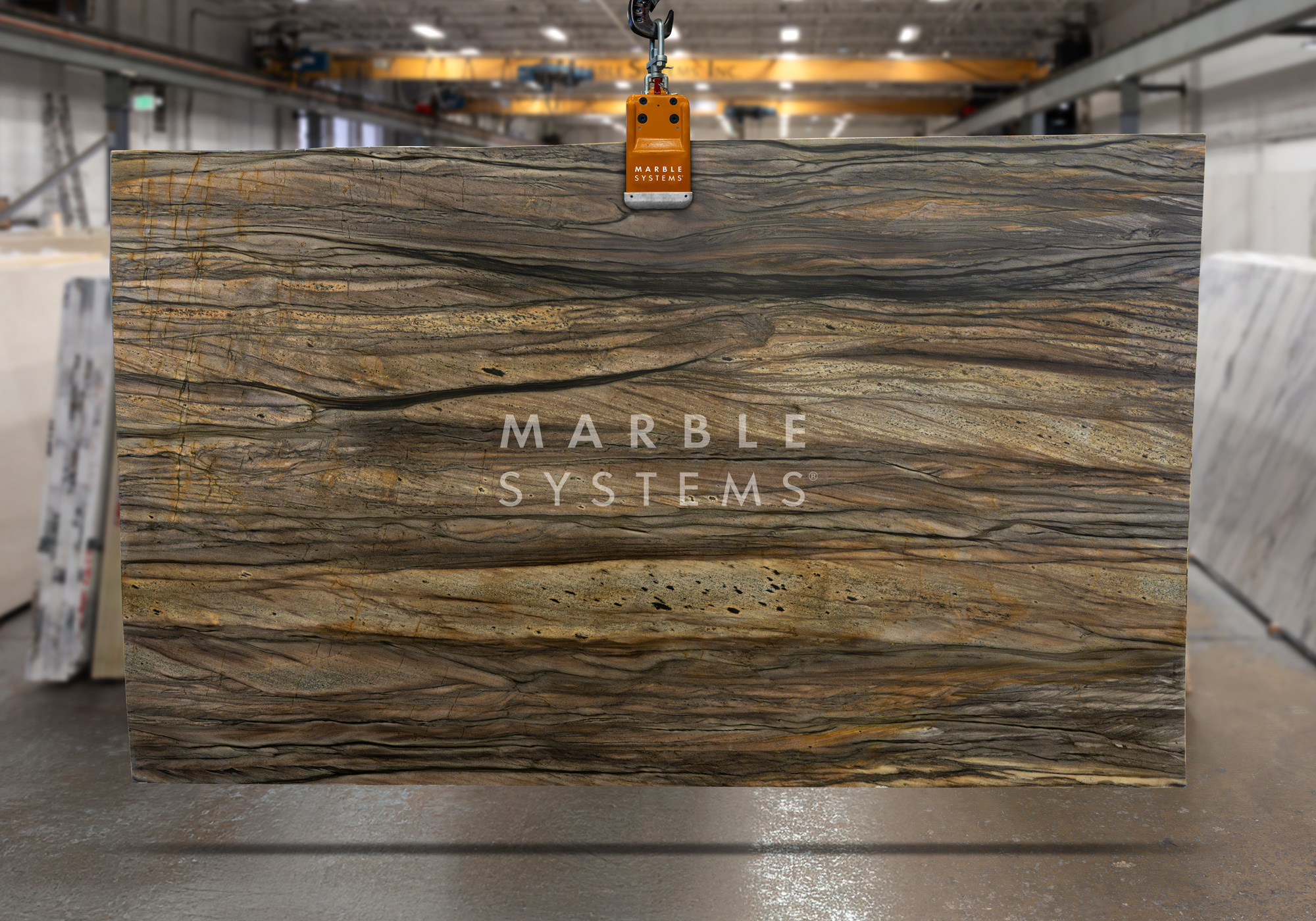 Marrom Sandalus Textured Quartzite Slab Random